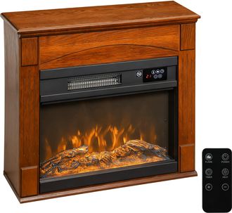 HOMCOM Elektrischer Kamin 1000W/2000W, 3D-Flammeneffekt mit 6 Farben und 3 einstellbaren Helligkeiten, dekorative Kaminattrappe mit einstellbarem Thermostat,