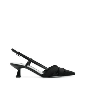 Roberto Festa Milano Schwarze Slingback-Pumps aus Spitze und Stoff - - Shoes - Damen - Schwarzk - 36 EU