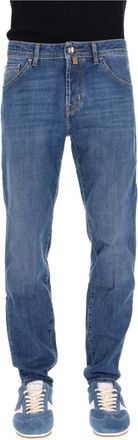 Jacob Cohen Homme, Jeans, Bleu, Taille: W34 Jeans etichetta camoscio en coton confort Scott fit