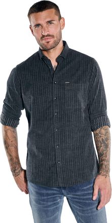 Emilio Adani Herren Herren Langarm-Hemd Gemustert, Anthrazit, 39441, Anthrazit in Gr&ouml;&szlig;e XL