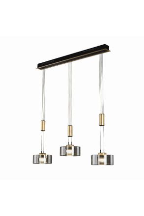Fischer & Honsel Led-H&auml;ngeleuchte Lavin, Schwarz, Metall, Glas, 20x160x100 cm, h&ouml;henverstellbar, Lampen & Leuchten, Innenbeleuchtung, Leuchten nach R&auml;umen, Wohnzimmerl