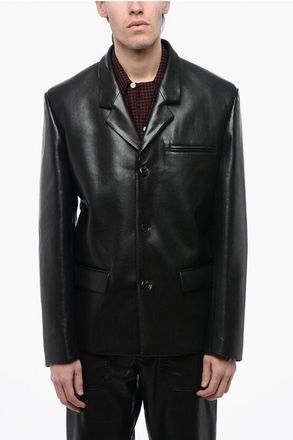 Nanushka Center Vent Faux Leather ROX Blazer size S