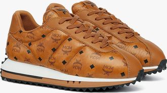 MCM Sneaker Diamante aus gestepptem Leder mit Monogramm