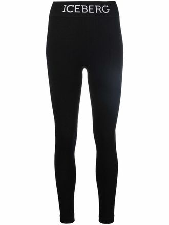Iceberg legging &agrave; logo imprim&eacute; - Noir