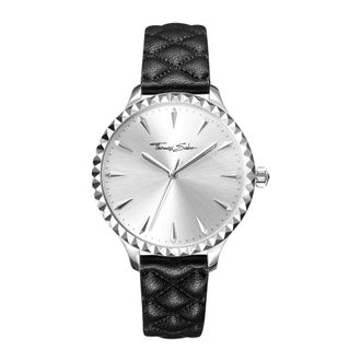 Thomas Sabo Thomas Sabo, Femme, Accessoires, Gris, Taille: ONE Size Rebel at Heart Montre en Cuir Noir