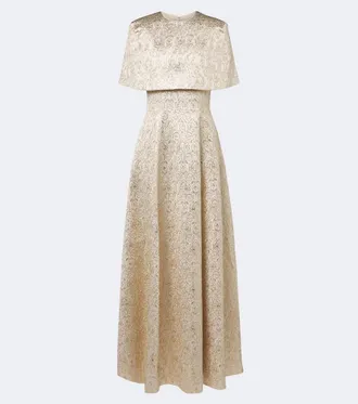 Emilia Wickstead Robe longue Lucretia &agrave; motif jacquard