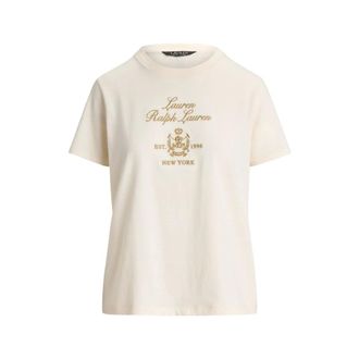 Ralph Lauren T-shirt en maille - Femme - Tops - Beige - Taille: 38 FR