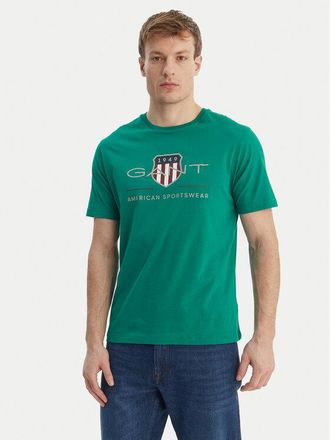 GANT T-Shirt Archive Shield 2003199 Gr&uuml;n Regular Fit