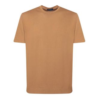 Daniele Fiesoli Casual Eleganz Crew Neck T-Shirt - - Tops - Herren - Braun - XL