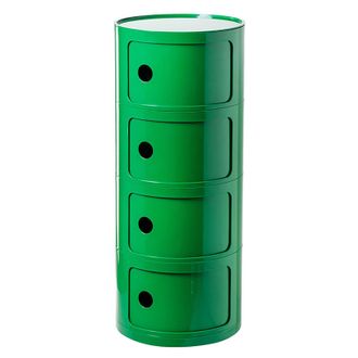Generic Runder Nachttisch Mit Schubladen, 3-stufiger Beistelltisch Mit Schiebetüren for Schlafzimmer, Wohnzimmer, Badezimmer (rot)(Green a,4 Tier)