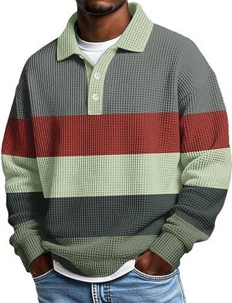 Generic Polo basique frais et respirant pour homme, coupe classique, boutonn&eacute;e, l&eacute;ger, extensible, t-shirts dext&eacute;rieur, gris, XXL