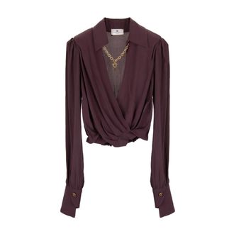 Elisabetta Franchi Damen, Blusen & Hemden, Braun, SGr&ouml;&szlig;e