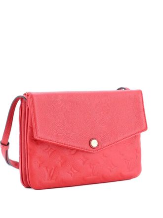 Louis Vuitton sac &agrave; bandouli&egrave;re Twice Handbag Monogram Empreinte en cuir - Rouge
