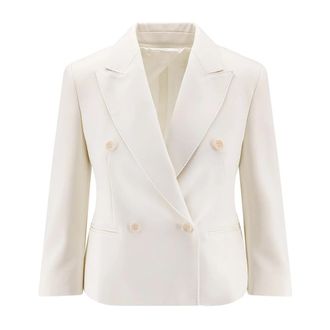 Max Mara Doppelreihiger Wollblazer - - Jackets - Damen - Wei&szlig; - XS