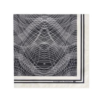 Elisabetta Franchi Femme, Accessoires, Noir, Taille: ONE Size Foulard en soie &agrave; imprim&eacute; abstrait