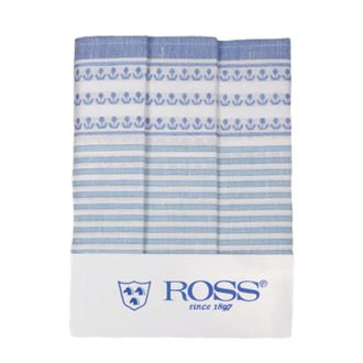ROSS Geschirrtücher 3er Pack Zwirn Halbleinen in Hellblau