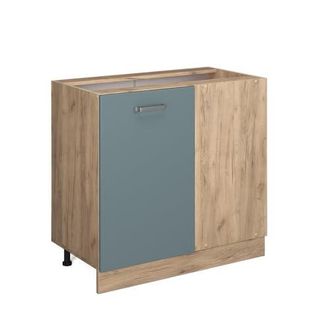 Vicco Meuble dangle R-Line, Bleu-Gris/Chêne de Force doré, 86 cm sans Plan de Travail