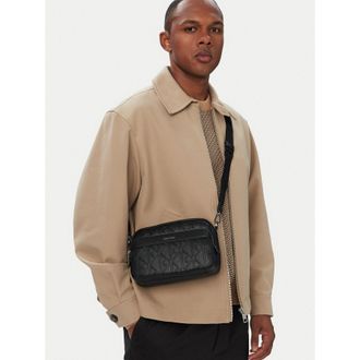 Calvin Klein Umh&auml;ngetasche Calvin Klein Emblem Aop Deboss Camera Bag LV04D3563G Schwarz