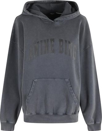 Anine Bing Femme, Sweatshirts et sweats &agrave; capuche, Noir, Taille: 38 FR Sweat &agrave; Capuche Noir avec Logo