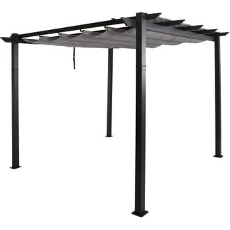 Mendler Mendler - Pergola en aluminium HWC-N93, pavillon de jardin Pavillon de jardin, structure stable de 8