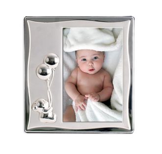 Inov8 Framing Bilderrahmen, versilbert, anlaufgesch&uuml;tzt, Babyrahmen, silberfarbenes Ballon-Design, f&uuml;r 15 x 10 cm gro&szlig;e Fotos