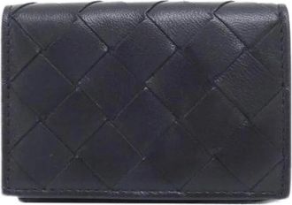 Bottega Veneta Portefeuille en cuir dagneau doccasion - Femme - Pre-owned - Noir - Taille: ONE Size