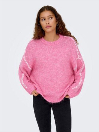 Jacqueline de Yong Rundhalspullover JDYZOEY LIFE L/S ON STITCH PULL KNT NOOS mit dekorativen Ziern&auml;hten