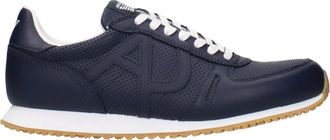 Armani Jeans Hommes Baskets Cuir Bleu