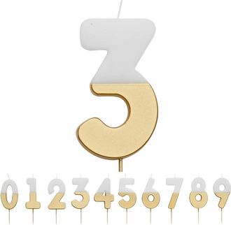 Talking Tables Weiß und Gold Kerze Nummer 0 für Kuchen | Prämie-Qualität Kuchendekoration | Für Kinder, Erwachsene, Jugendliche, Geburtstagsfeier, Jubiläum, Meilenst