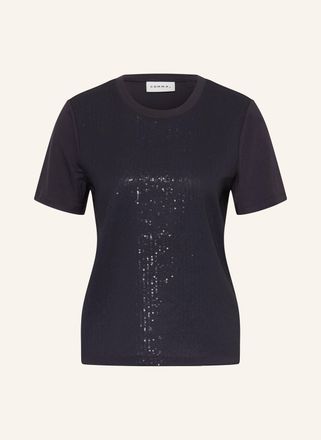 Comma Comma T-Shirt Mit Pailletten blau