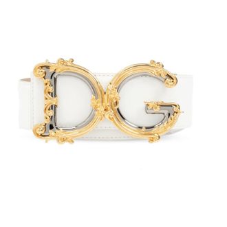 Dolce & Gabbana Leder G&uuml;rtel - - Accessories - Damen - Wei&szlig; - 80 CM