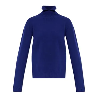 Jil Sander Woll-Rollkragenpullover - - Knitwear - Damen - Blau - 2XL