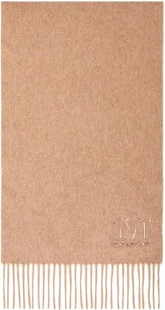Max Mara Tücher & Schals - Cashmere Wsdalia Scarf With Embroidered Logo - Gr. unisize - in Braun - für Damen