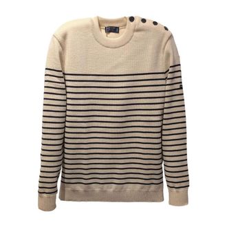 Saint James Nautischer Gestreifter Jersey Cancale - - Knitwear - Herren - Beige - L