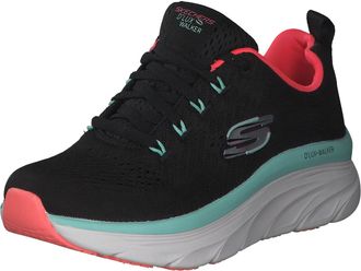 Skechers Damen Dlux Walker Fresh Finesse Sneaker, Black Mesh Mint Trim, 38.5 EU