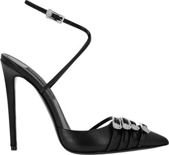 Philipp Plein Femme, Chaussures, Noir, Taille: 38 EU Escarpins &agrave; bride de cheville en satin