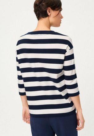 Olsen Sweatshirt mit dekorativem Streifendetail