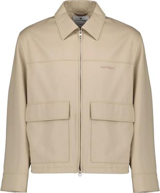 Courr&egrave;ges Homme, Vestes, Beige, Taille: L Veste en coton zipp&eacute;e &agrave; 2 poches