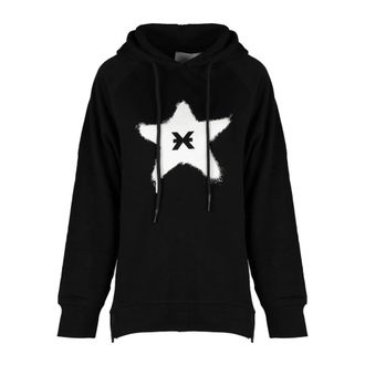 John Richmond SweaT-shirt &agrave; capuche oversize imprim&eacute; - Femme - Sweatshirts et sweats &agrave; capuche - Noir - Taille: 40 FR