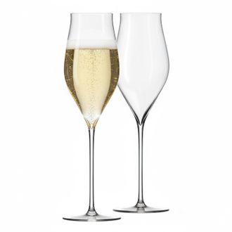 Holmegaard Notes Champagnerglas, transparent, 26,9 cm H x 7,9 cm D, 363 ml, 2 Stück