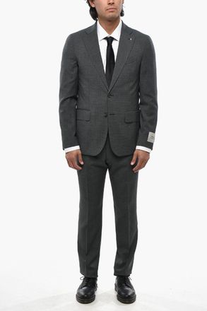 Corneliani CC COLLECTION Zweiknopf-Anzug aus reiner Schurwolle mit District-Muster Corneliani
