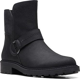 Clarks Femme Rose Opale Bottes Tendance, Cuir Noir, 41 EU