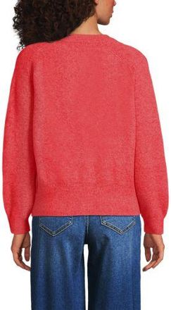 Lands End Wool Touch Cardigan mit Rundausschnitt, Damen, Gr&ouml;&szlig;e:40-42 regular, Pink, by Lands End