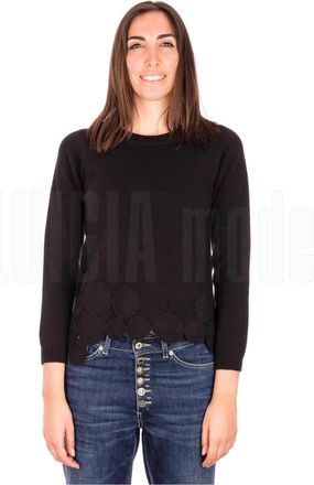 Alpha Studio Femme, Pulls, Noir, Taille: 38 FR Collier Femme