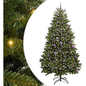 vidaXL K&uuml;nstlicher Weihnachtsbaum Gr&uuml;n 240 cm PVC und Metall vidaXL