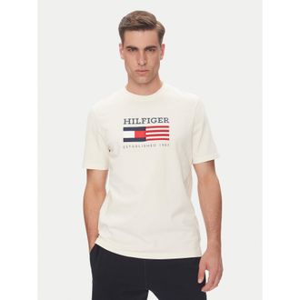 Tommy Hilfiger T-Shirt American Monotype MW0MW39843 Écru Regular Fit
