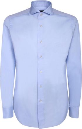 Dell'Oglio Homme, Chemises, Bleu, Taille: S Cotton Twill Shirt
