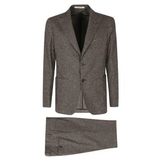 Tagliatore Abito Lana Seta 1 Pinces Donegal - - Suits - Herren - Braun - M