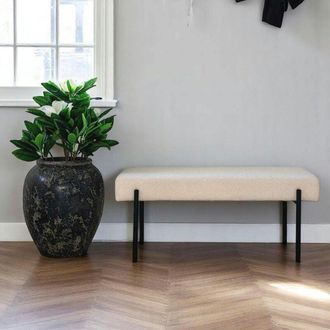 Pier Import Pier Import - Banc dentrée blanc en bouclette, style moderne bruges