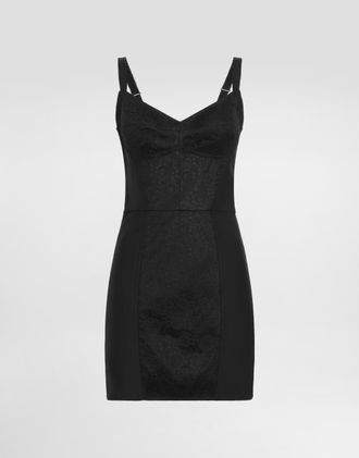 Dolce & Gabbana Sheath Dress In Stretch Fabric And Lace - Frau Collection Schwarz 44